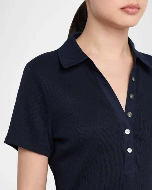 Veronica Beard Kearney Polo Shirt - Navy