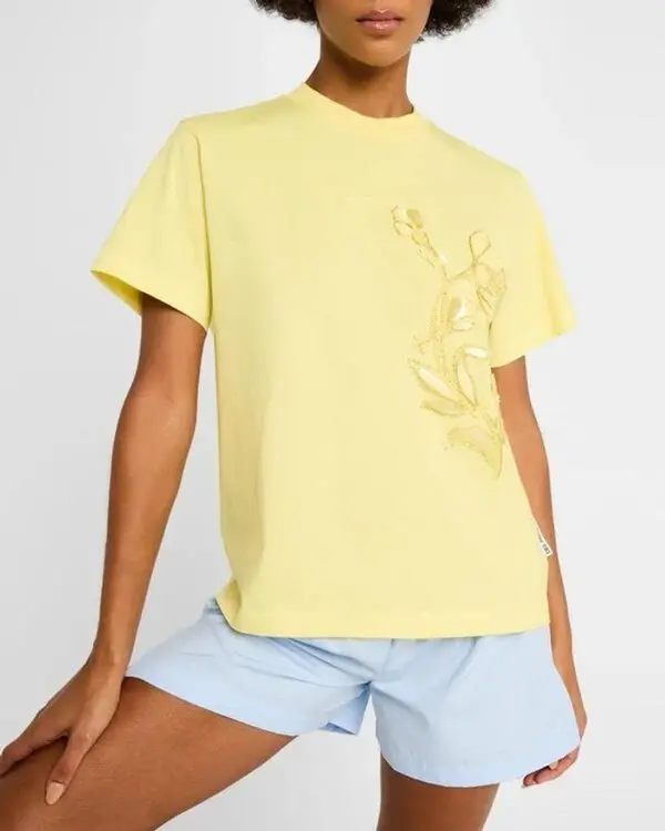 DES_PHEMMES Floral Crystal T-shirt