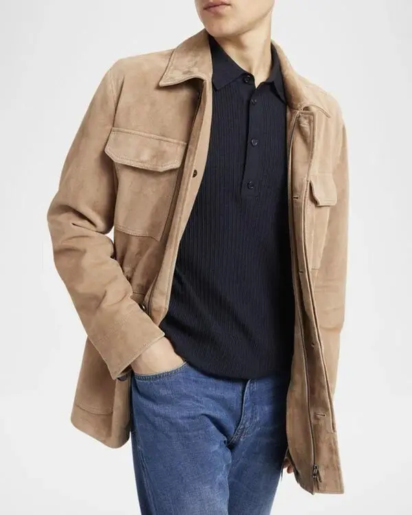 Brioni Suede Field Jacket - Brown