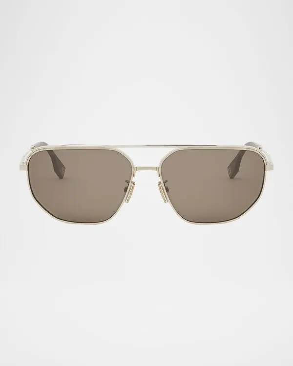 Fendi Rectangle Sunglasses - Gold Brown