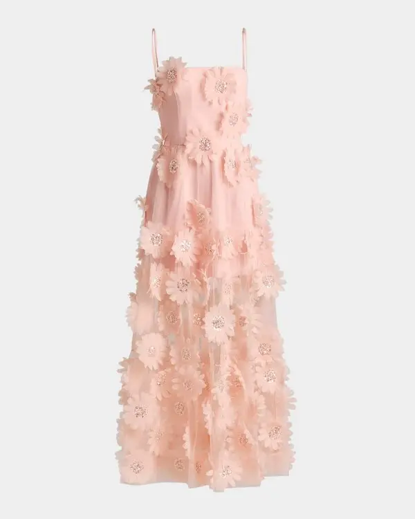 HELSI Audrey 3d Floral Midi Dress - Blush