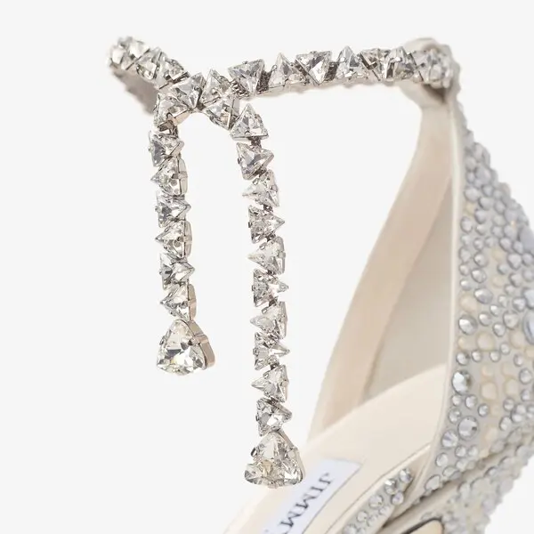 JIMMY CHOO Stevie 100 Crystal-embellished Pumps - Neutral