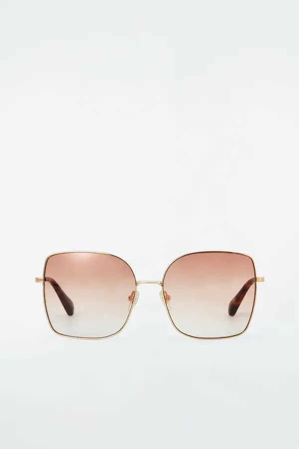 Cos Gleam Square Sunglasses - Gold