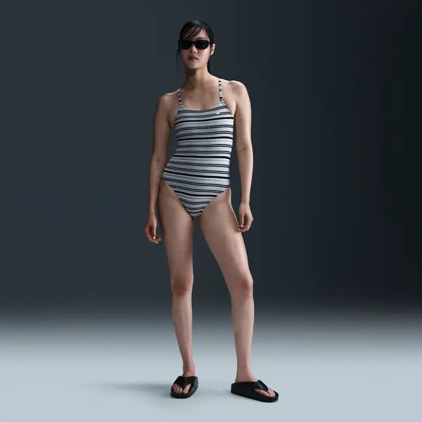 Nike Lace-up One-piece Swimsuit - Black