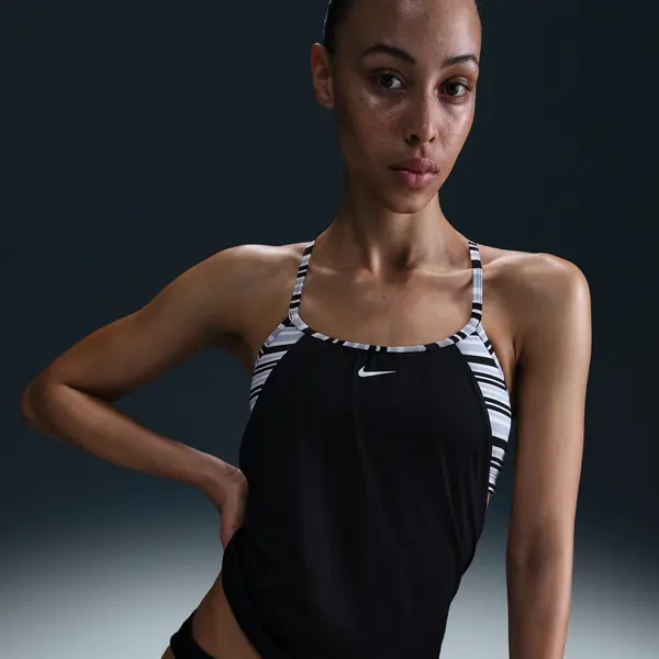 Nike Swim Layered Tankini Top - Black
