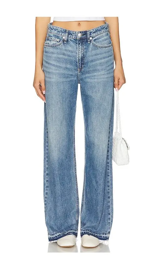 Rag & Bone Featherweight Logan Mid Rise Wide Leg Jeans