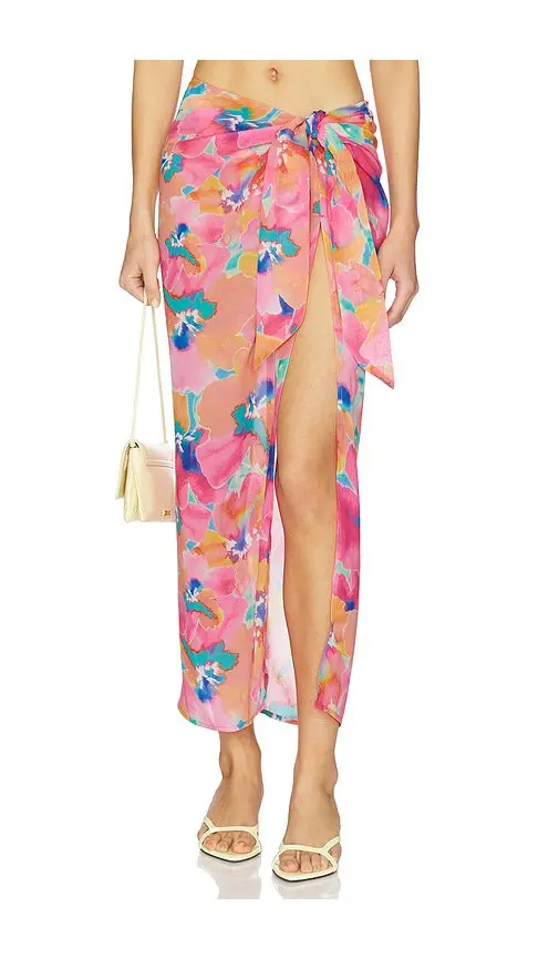 L*Space Portela Sarong In Pink - Flower Play