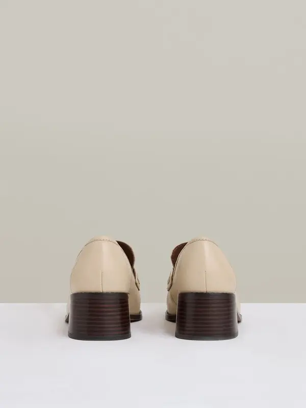 REISS Heidi Leather Block-heel Loafers