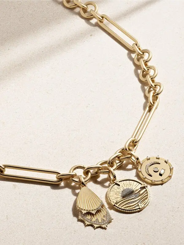 FOUNDRAE New Beginnings Wings & Pause 18-karat Diamond Necklace