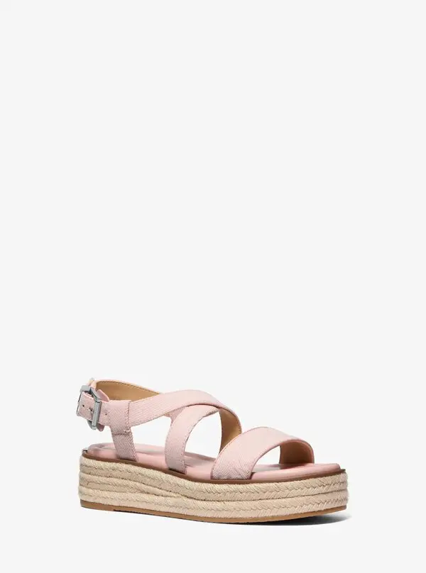 Michael Kors Lynn Denim Espadrille Sandal - Pink
