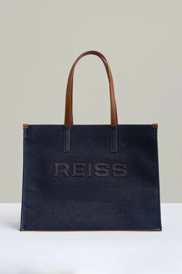 REISS Lola Canvas Logo Tote
