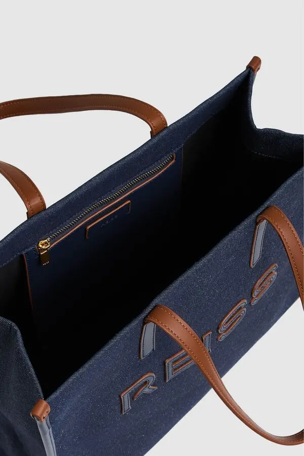 REISS Lola Canvas Logo Tote