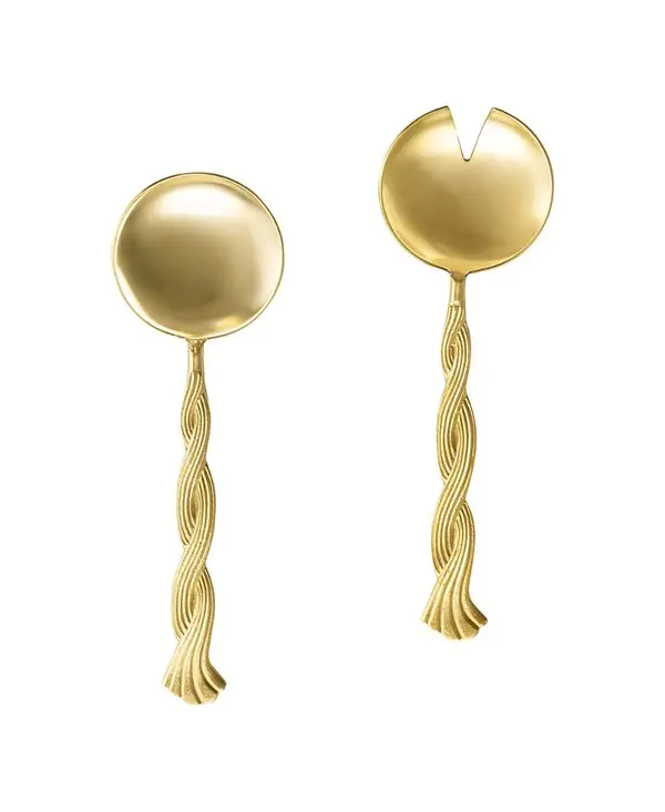 GAURI KOHLI Santiago Salad Servers, Set Of 2 - Matte Gold