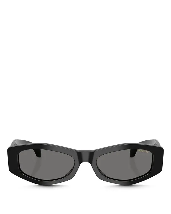 Versace Ve4487 Oval Sunglasses, 54mm - Black