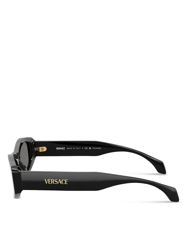 Versace Ve4487 Oval Sunglasses, 54mm - Black