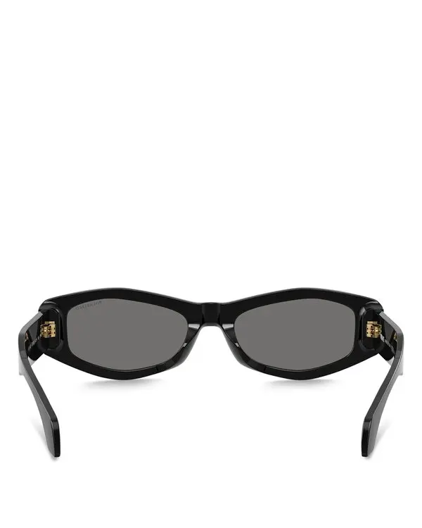 Versace Ve4487 Oval Sunglasses, 54mm - Black