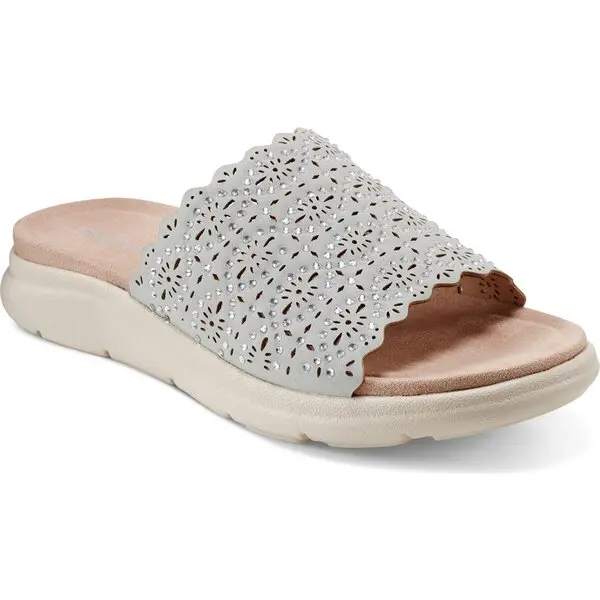 Easy Spirit Alora Studded Slide Sandal - Light Blue