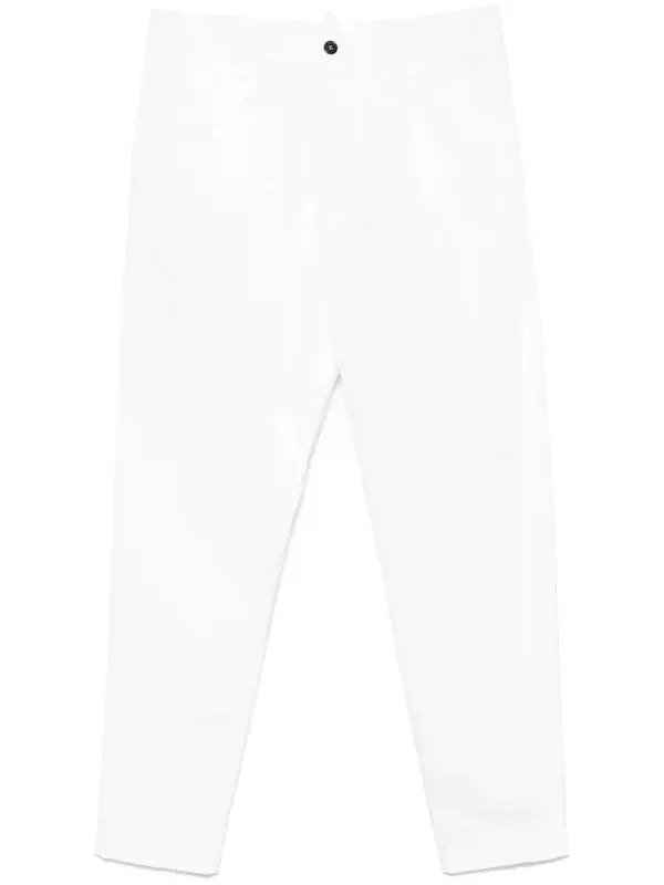Dsquared2 Pleated Cotton Trousers - Neutrals