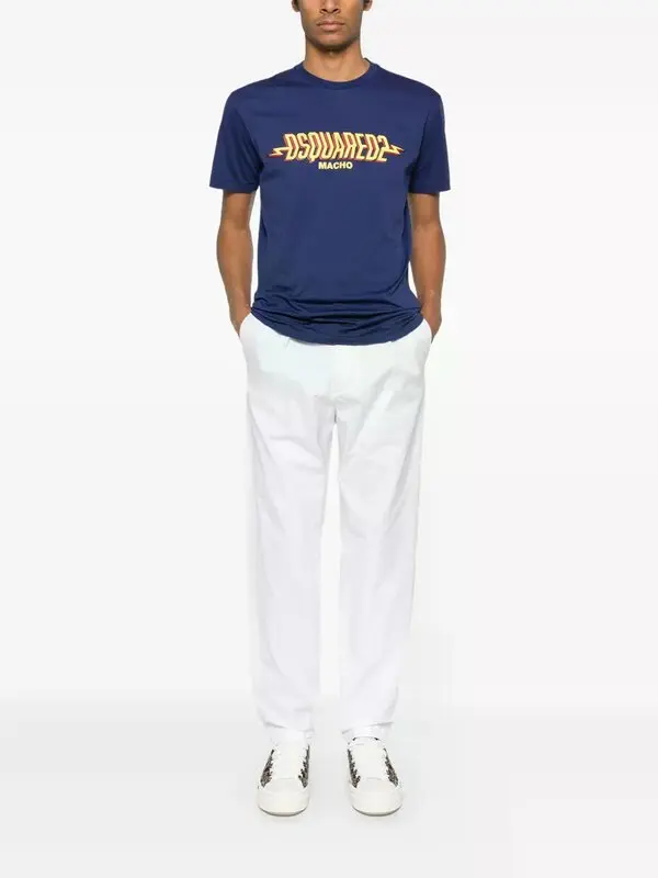 Dsquared2 Pleated Cotton Trousers - Neutrals