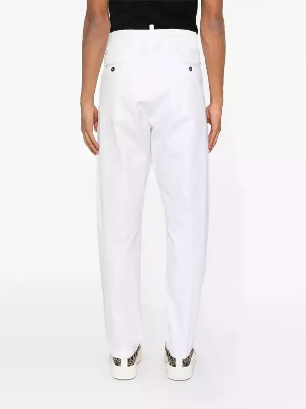 Dsquared2 Pleated Cotton Trousers - Neutrals