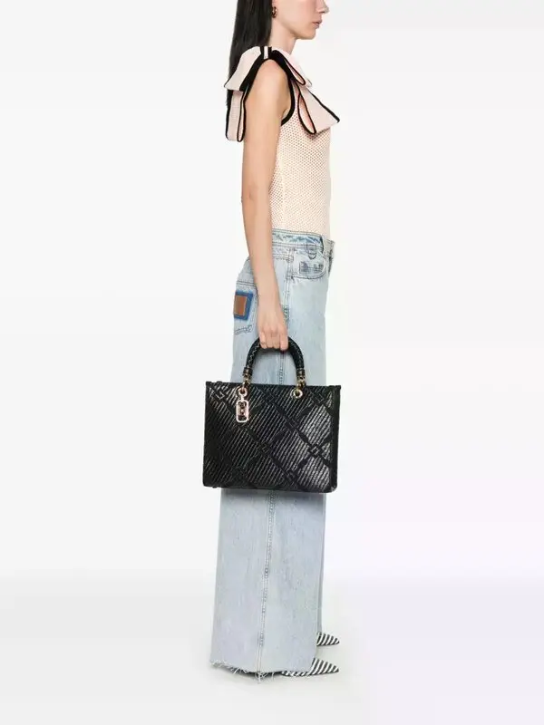 Elisabetta Franchi Patterned Jacquard Tote Bag