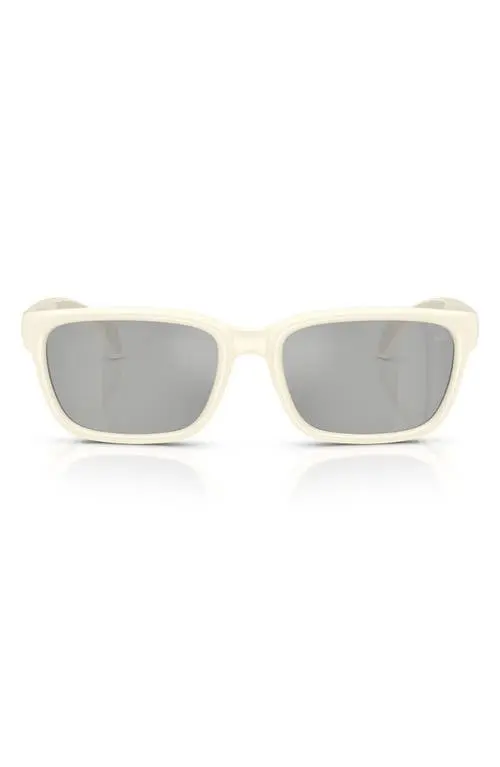 Moncler 55mm Polarized Rectangle Sunglasses