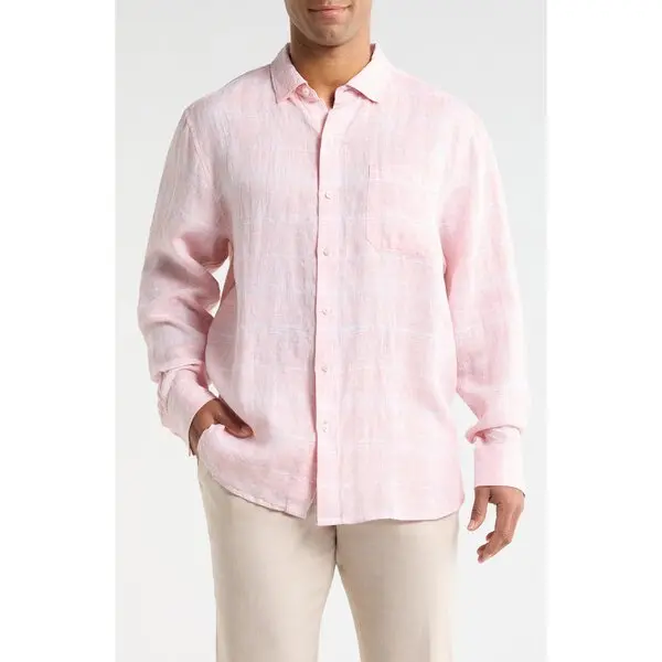 Tommy Bahama Paradiso Plaid Button-up Shirt - Passion Peach