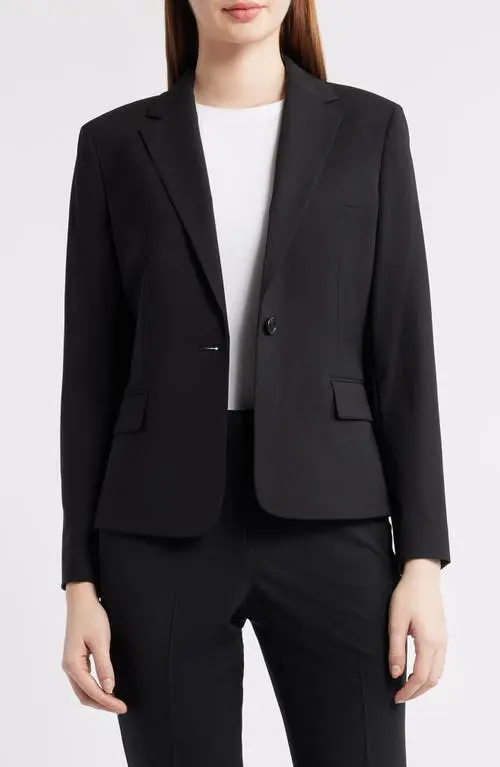 Theory Slim Fit Stretch Wool Blazer - Black