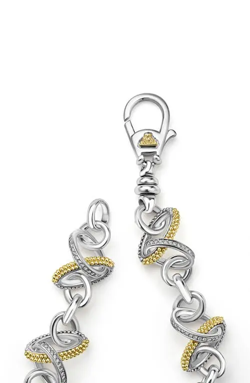 Lagos Caviar Lux Diamond Link Bracelet - Two-tone