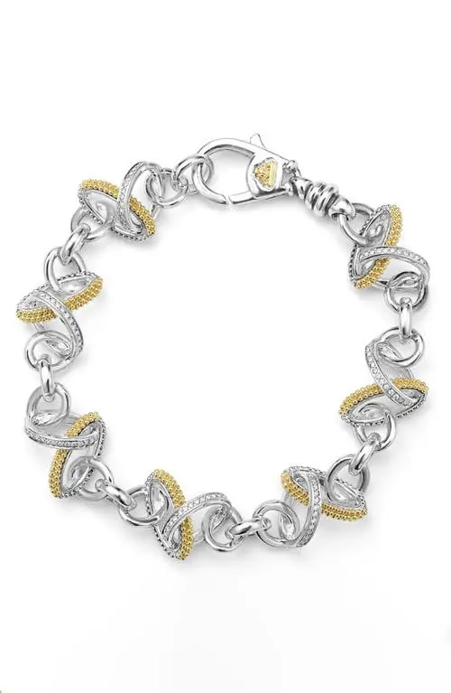 Lagos Caviar Lux Diamond Link Bracelet - Two-tone