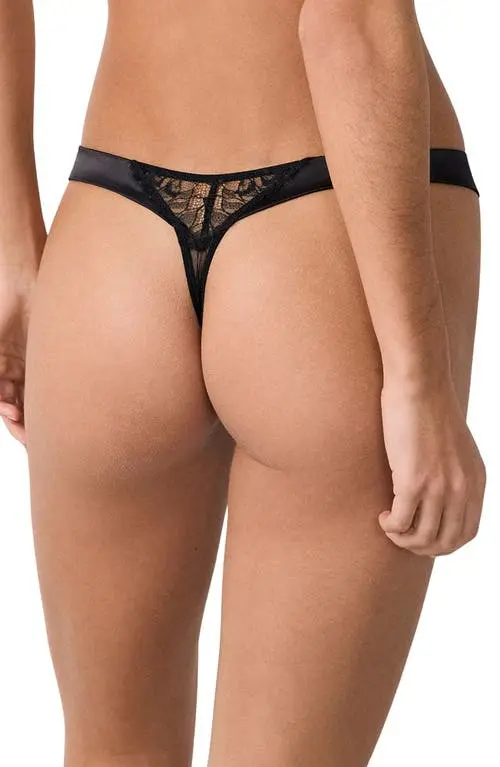 ETAM Mascarade Tulle & Satin Thong - Black
