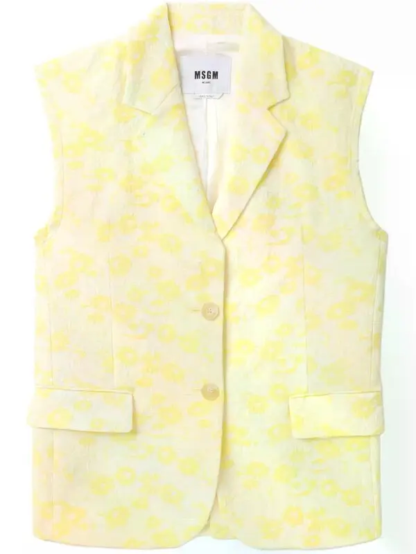 MSGM Floral Jacquard Vest - Yellow