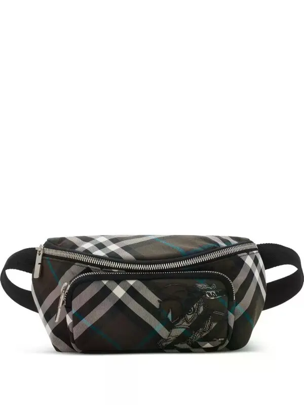 Burberry Check Pattern Belt Bag - Green