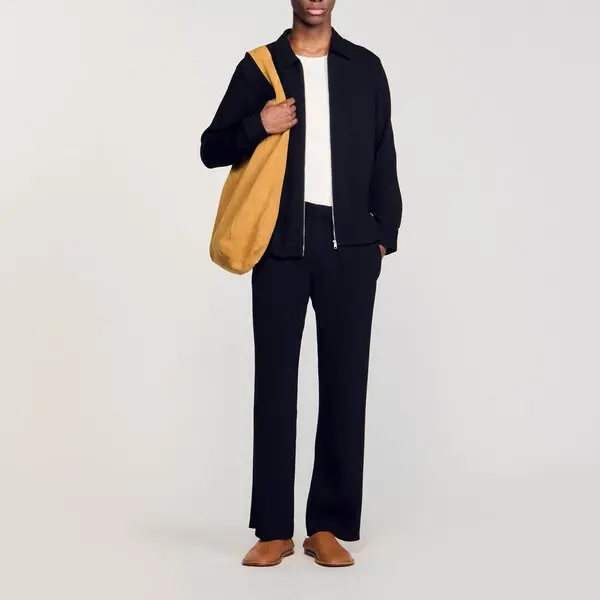 Sandro Pleated Shirt - Black