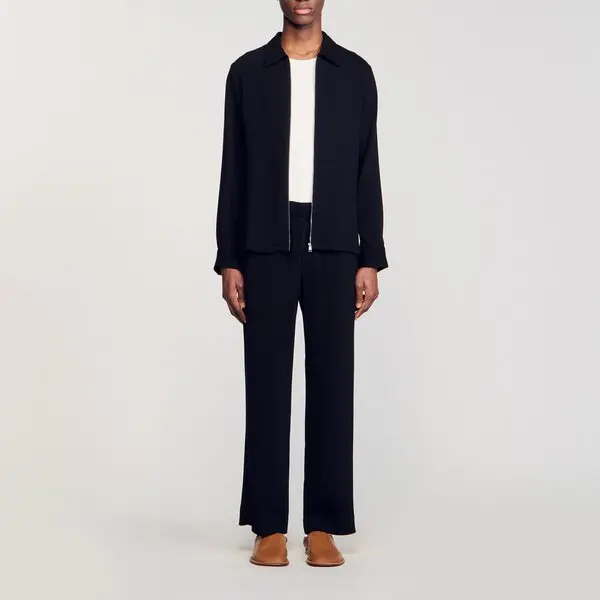 Sandro Pleated Shirt - Black