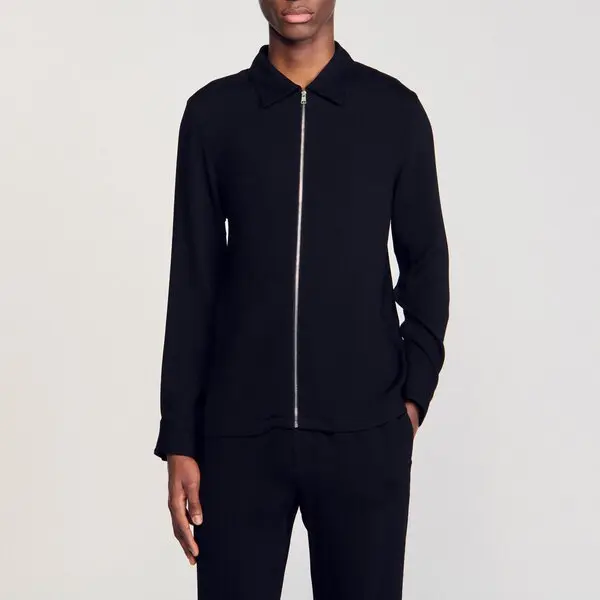 Sandro Pleated Shirt - Black