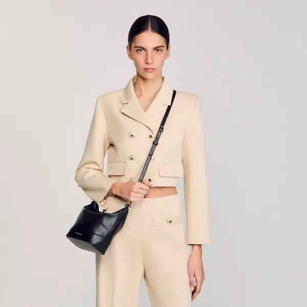 Sandro Tangoso Mini Bucket Bag - Black