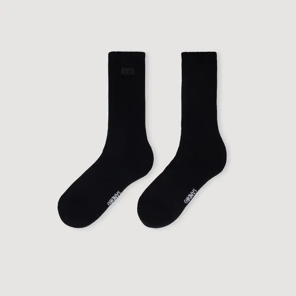 Sandro Embroidered Socks - Black