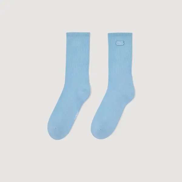 Sandro Embroidered Socks - Blue Sky