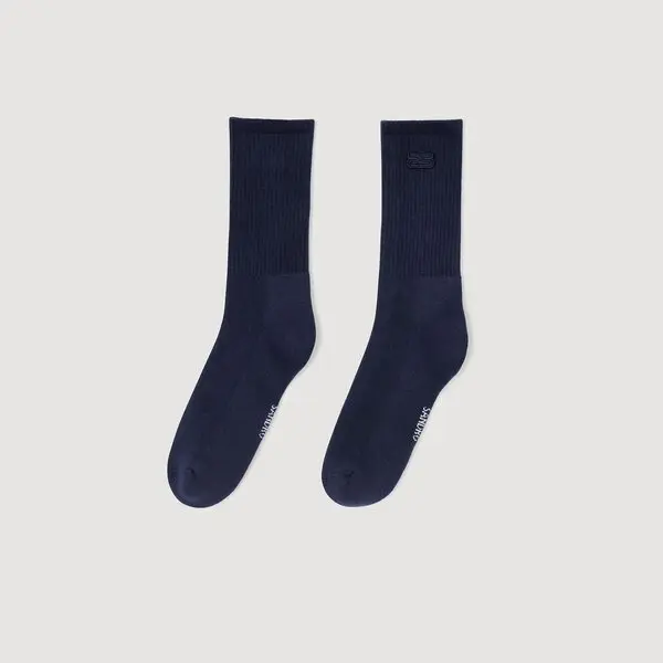 Sandro Embroidered Socks - Royal Blue