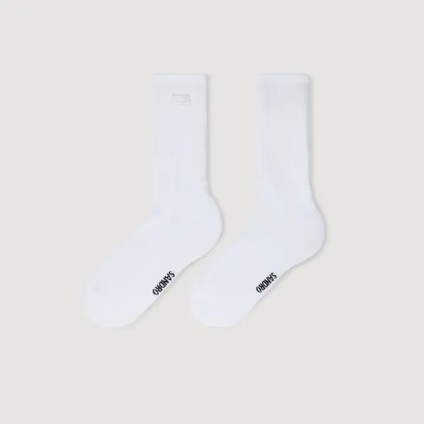 Sandro Embroidered Socks - White