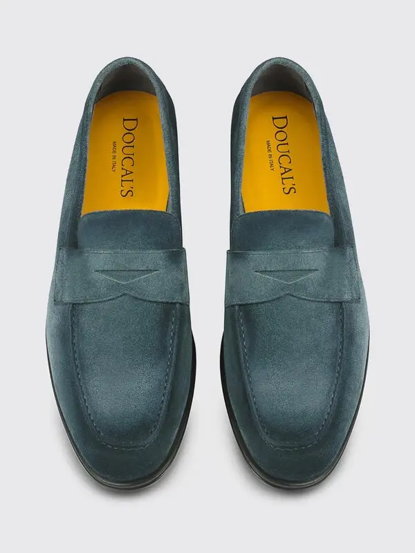 DOUCAL'S Suede Loafers - Petroleum Blue