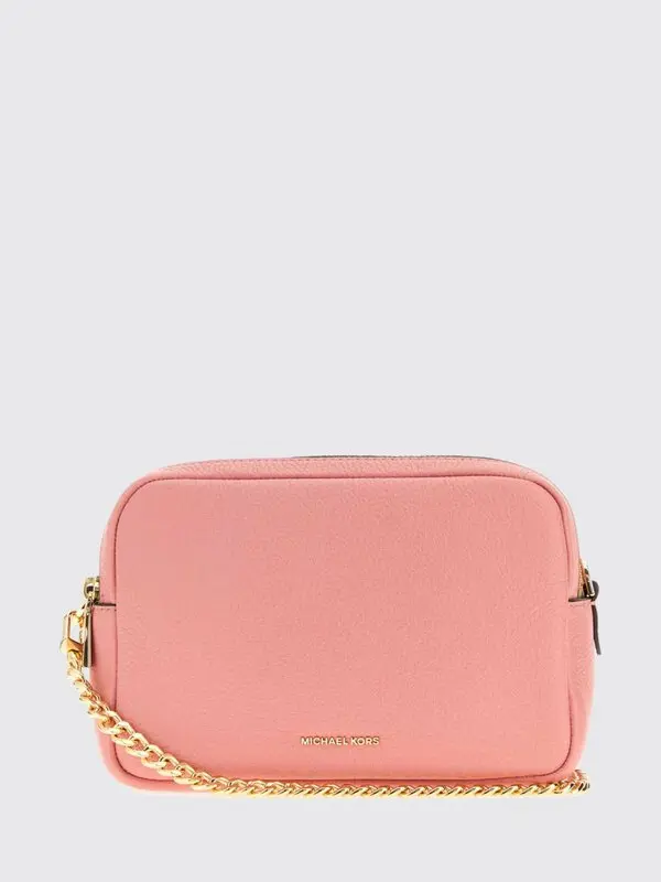 Michael Kors Bryant Pebbled Leather Crossbody Bag With Chain Handle - Pink