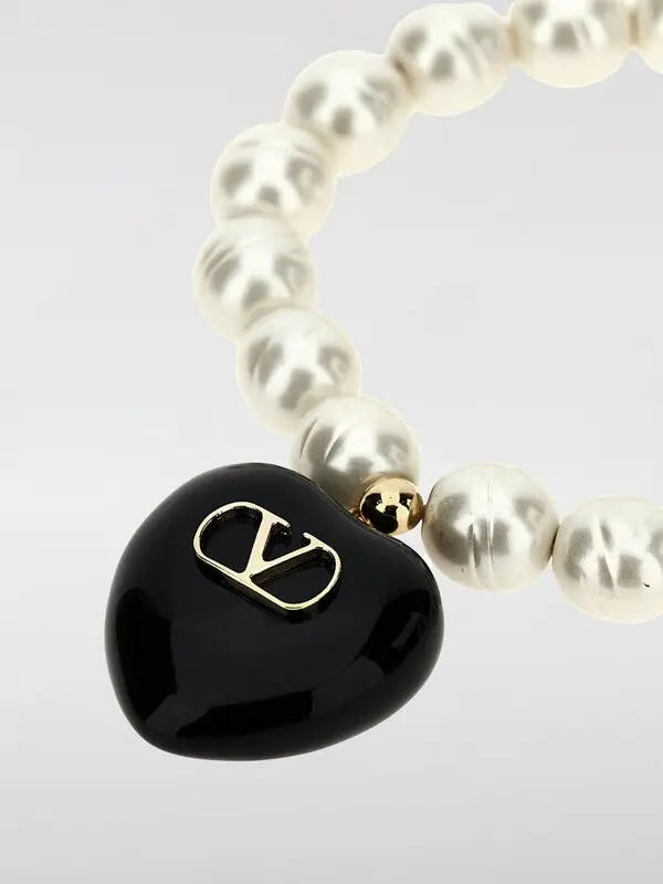Valentino Garavani Pearl And Heart Charm Bracelet - White