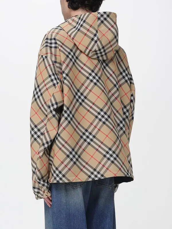 Burberry Checked Hooded Jacket - Sand
