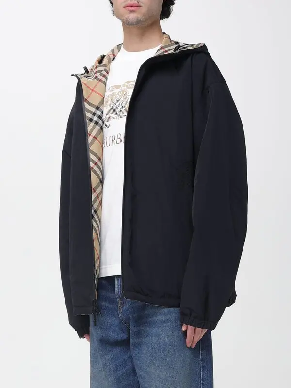 Burberry Checked Hooded Jacket - Sand