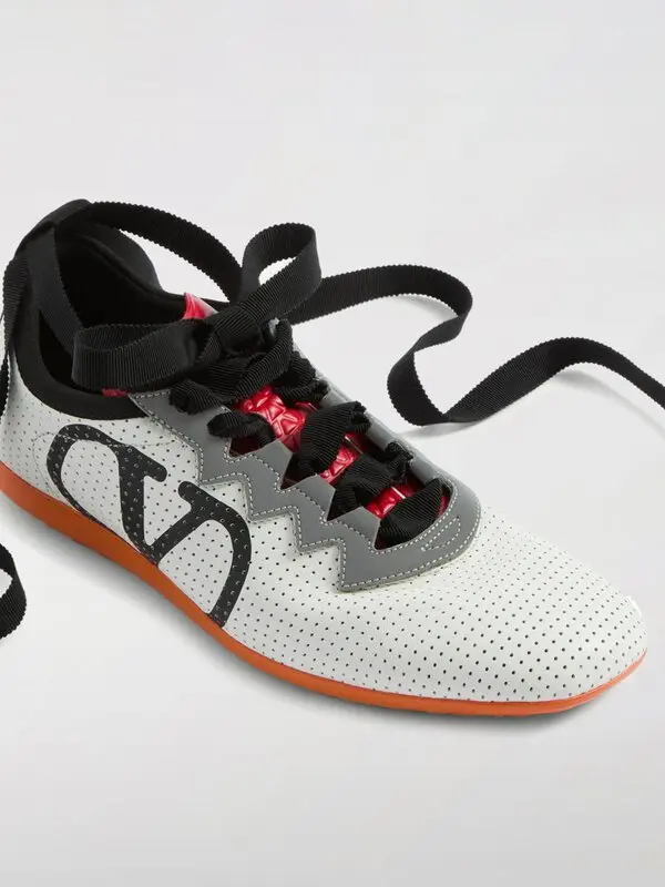 Valentino Garavani Perforated Leather Sneakers - White