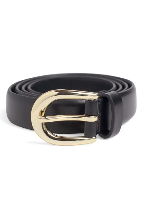 FAVORITE DAUGHTER Leather Belt - Black / Gold