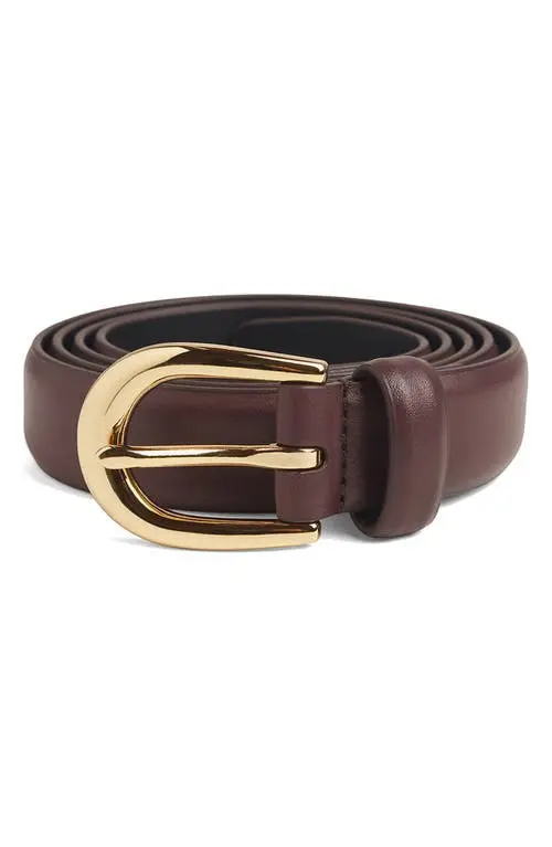 FAVORITE DAUGHTER Leather Belt - Burgundy/polished Gold