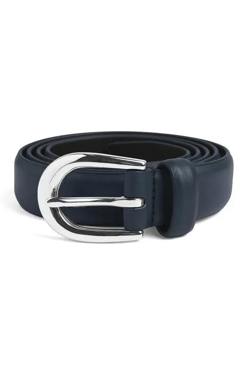FAVORITE DAUGHTER Leather Belt - Navy/polished Nickel